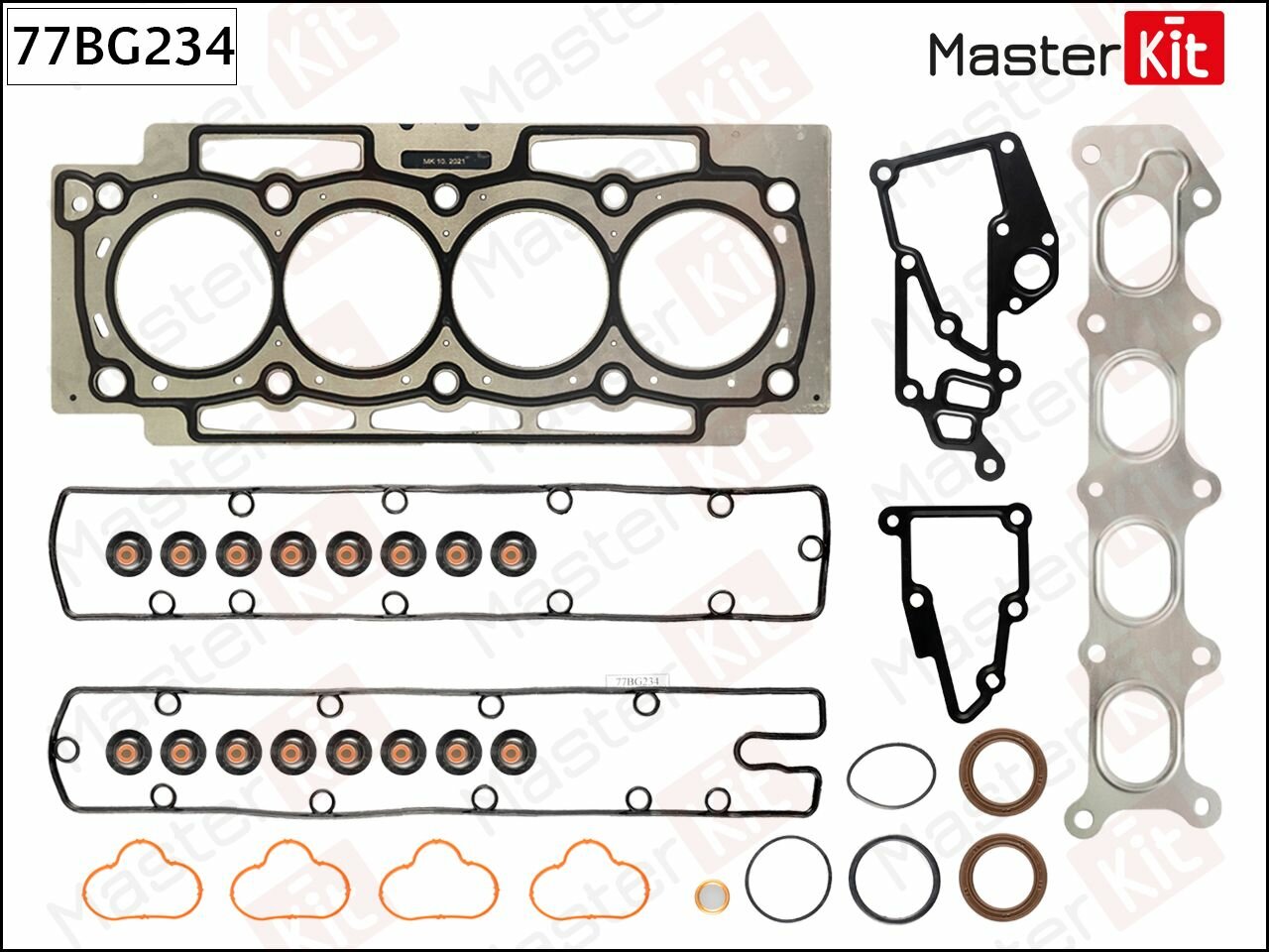 Комплект прокладок ГБЦ CITROEN RFN EW10J4/PEUGEOT RFM/RFR MasterKit 77BG234