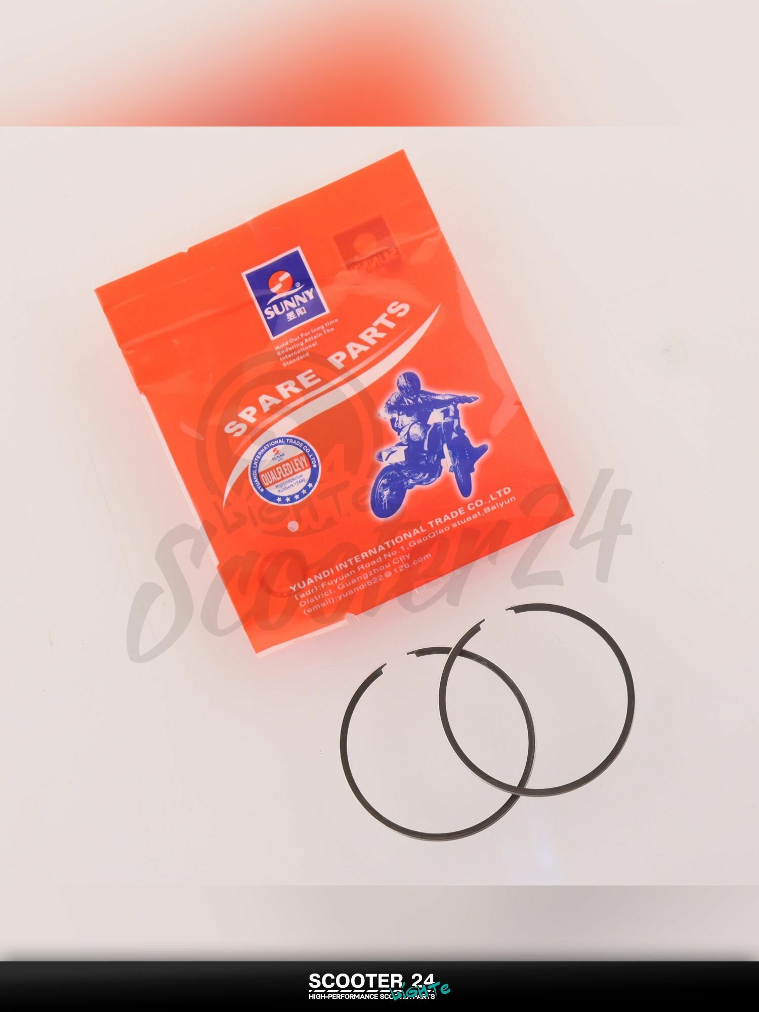 Кольца комплект на 2T мотоцикл / мопед / скутер TB 60, Suzuki RUN 60 0,25 ( 43,25) "SUNY" (mod.A)