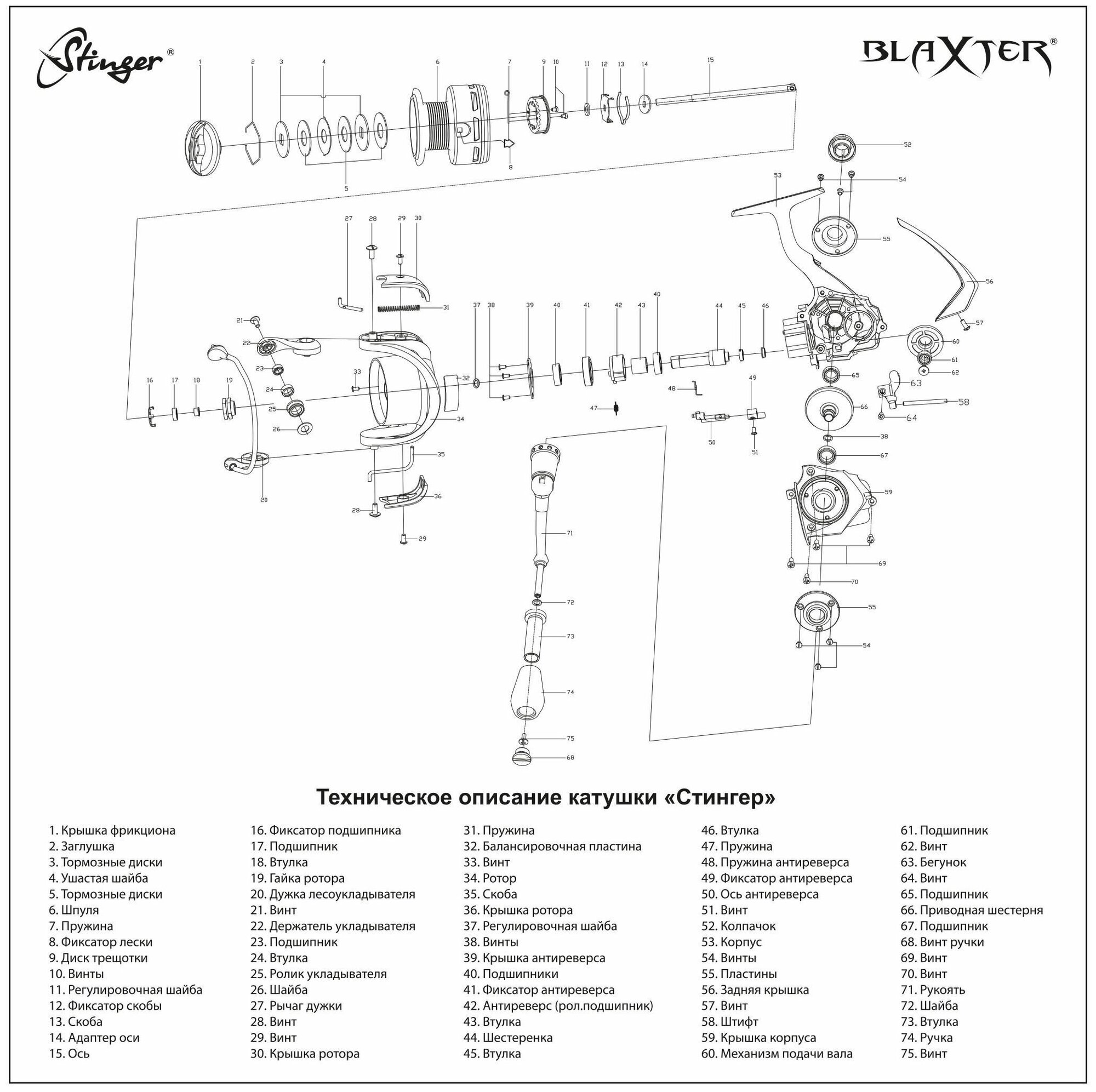 Катушка безынерционная Stinger Blaxter STR BL1003