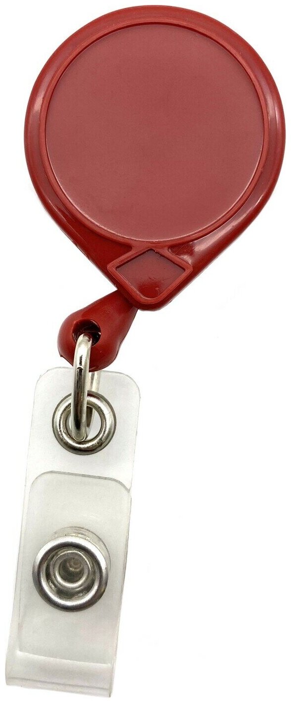 Ретрактор на клипсе с держателем бейджа MINI-BAK, красный
