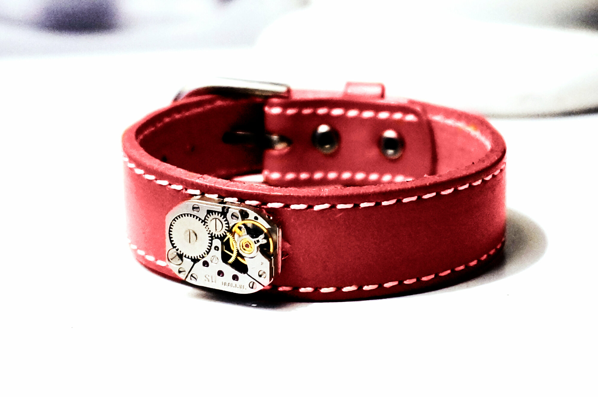 Браслет, рубин синтетический