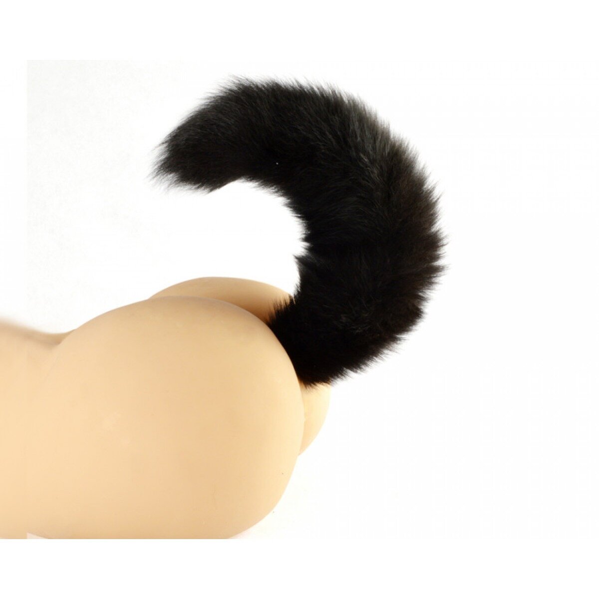 Анальная пробка с гибким черным хвостом 8068-1