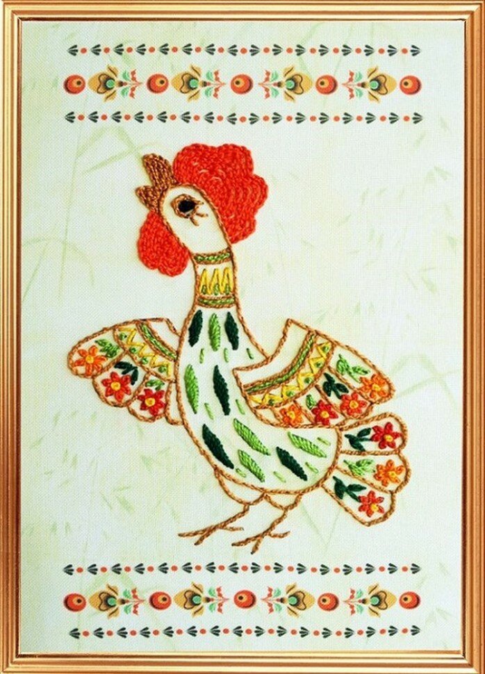 Набор Вышивальная мозаика #3013ЖМ Петушок, Гладь, 13 x 20 см