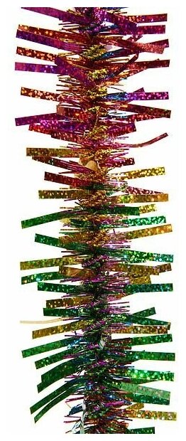 Мишура новогодняя радуга голографическая, цветная, 7х200 см, Kaemingk 434657