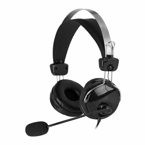 Гарнитура A4TECH HU-7P, для компьютера, накладные, проводные, черный