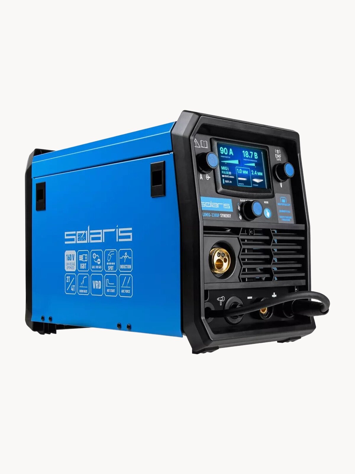 Сварочный аппарат SOLARIS ALUMIG-230DP SYNERGY (MIG/SPOT/FLUX/MMA/TIG/PULSE/DP)