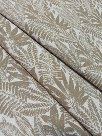 Ткань для штор, мебели и покрывал Осло(1) цвет 192, листья папоротника, жаккард
