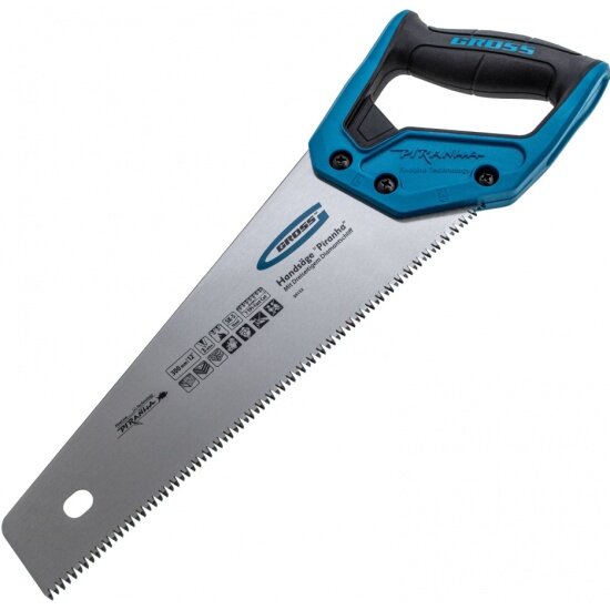 Ножовка по дереву Gross PIRANHA, 300 мм, 7 TPI, 3D-зуб, двухкомпонентная рукоятка, , 24122