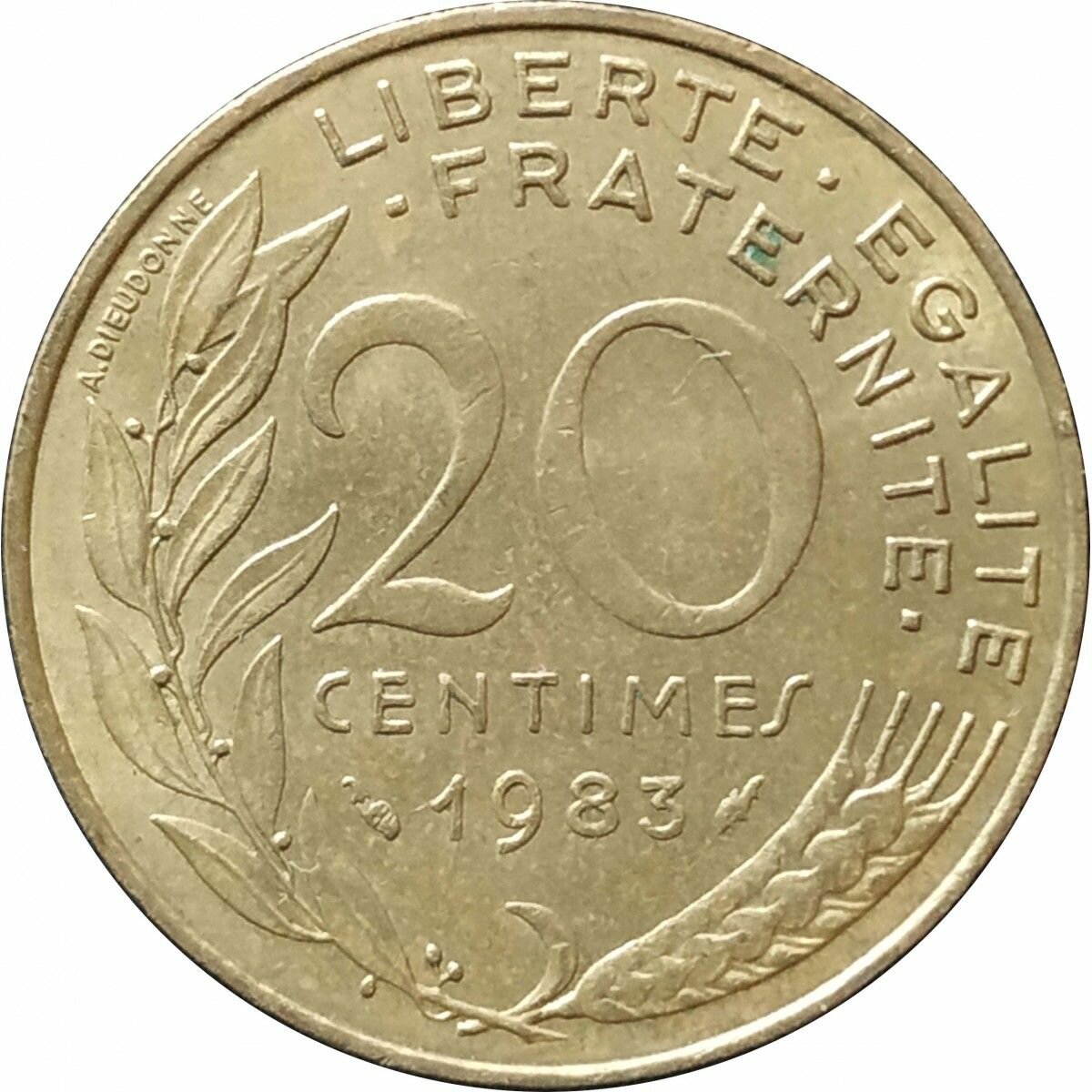 20 сантимов 1983 Франция из оборота