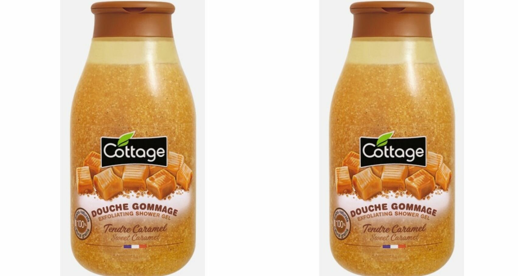 Cottage Гель для душа отшелушивающий Сладкая карамель,270 мл,2 шт