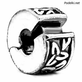 Застежка-клипса Антик 0005889 серебряный цвет 11x6 мм, цена за 1 шт.