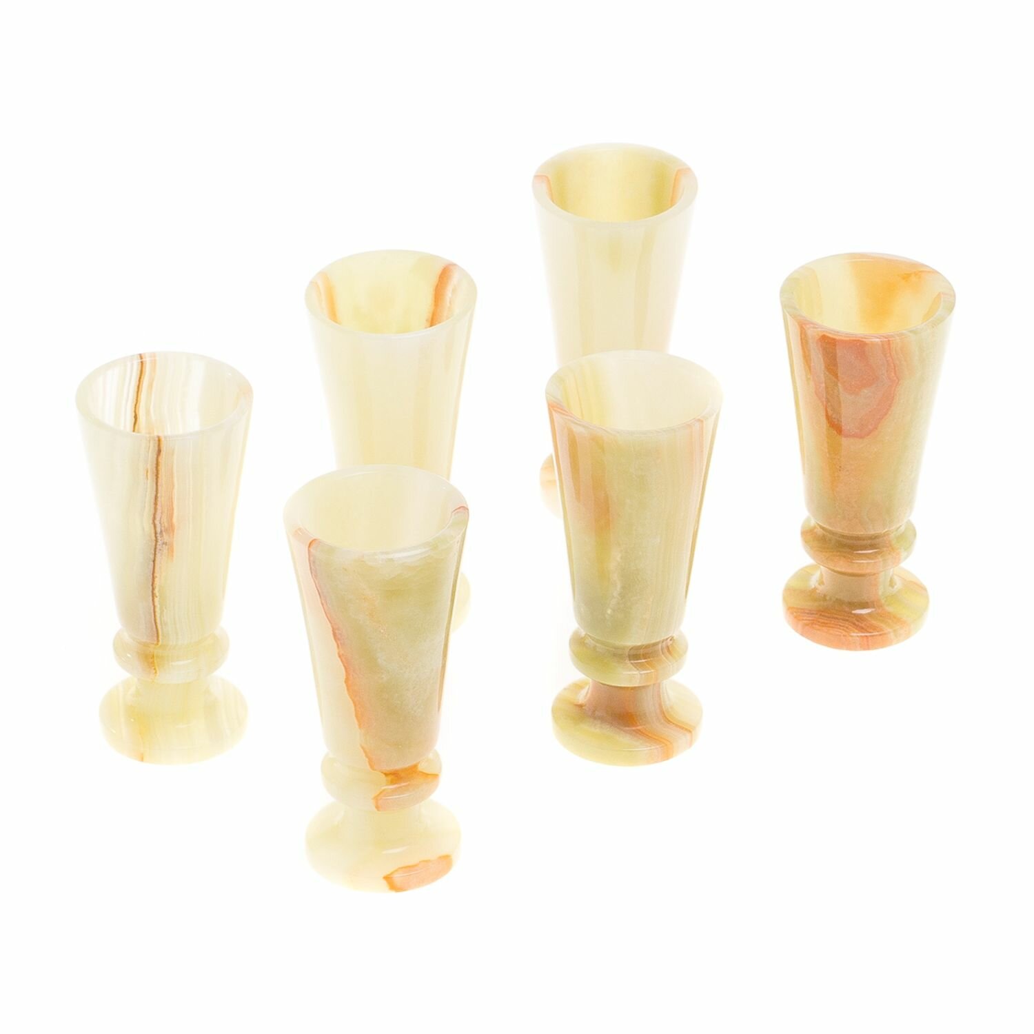 Рюмки из оникса "Конус" набор 6 шт 20 мл 3,5х8 см в коробке (1,5х3) 124761