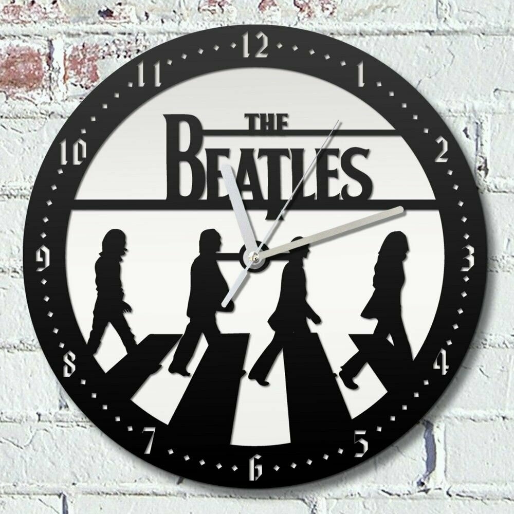 Настенные деревянные бесшумные часы beatles - 2268
