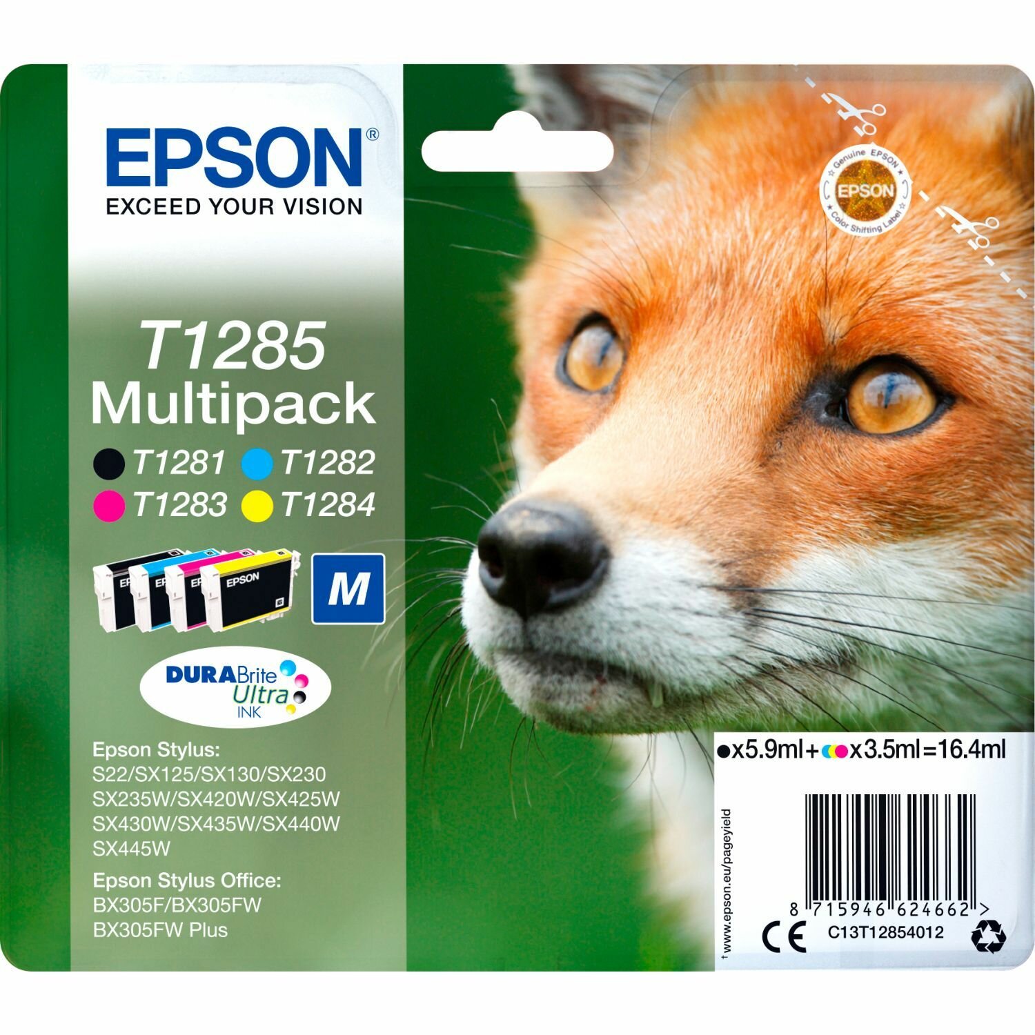 Набор картриджей для струйного принтера EPSON T1285 (C13T12854012) PI