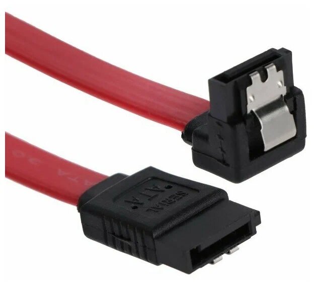 Кабель интерфейсный SATA 3. 30 cм, угловой разъем, 7pin/7pin, защелка