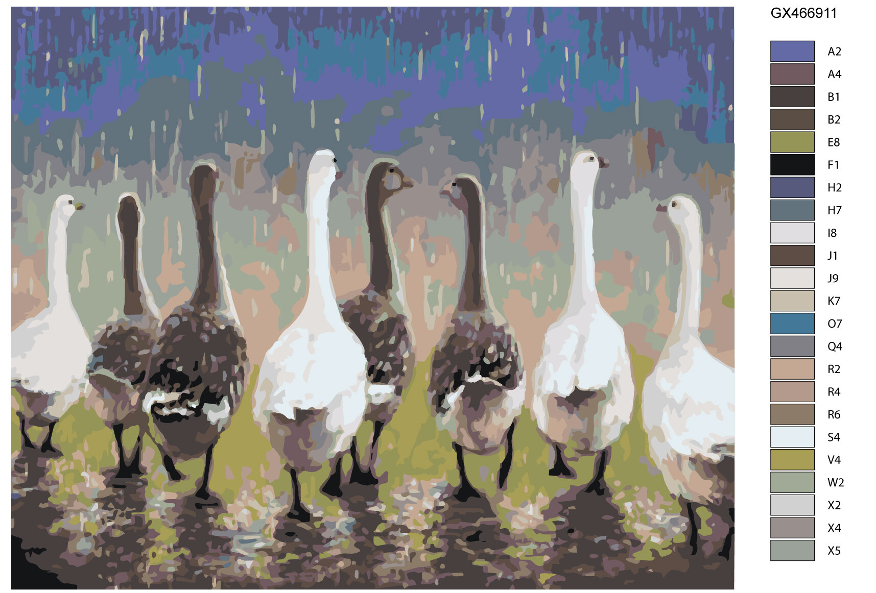 Картина по номерам "Гуси" GX46691 40x50