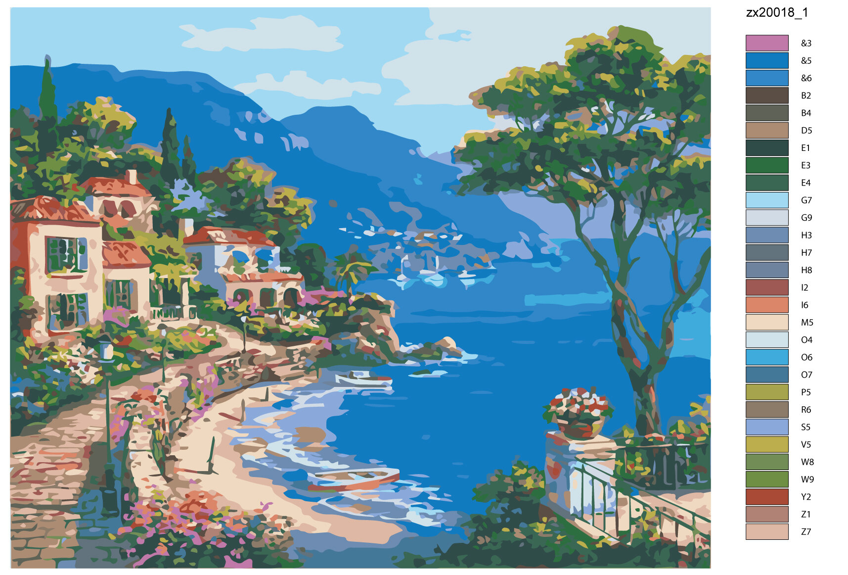 Картина по номерам "Солнечная бухта" ZX20018 40x50