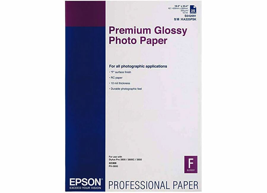 Фотобумага EPSON Premium Glossy PhotoPap A2 (C13S042091) PI