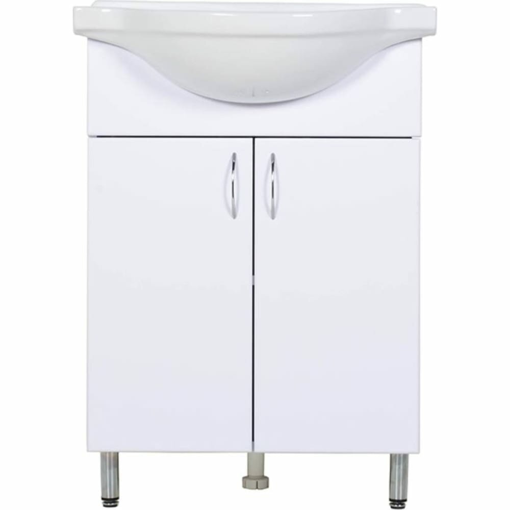 Напольная тумба с раковиной для ванной ORANGE Роса белый глянец Ro-60TUW+RA