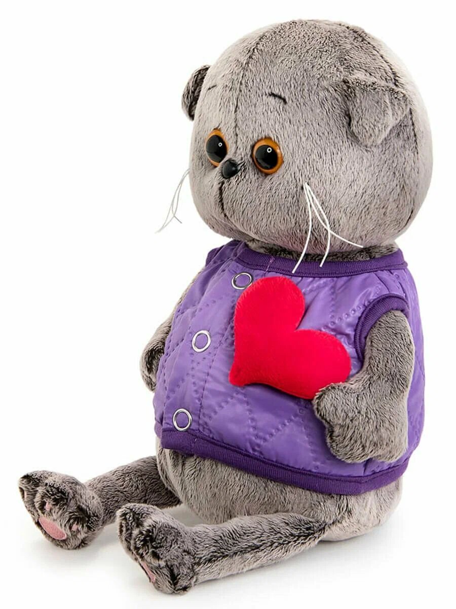 Мягкая игрушка «Басик Baby», в дутом жилете с сердечком, 20 см