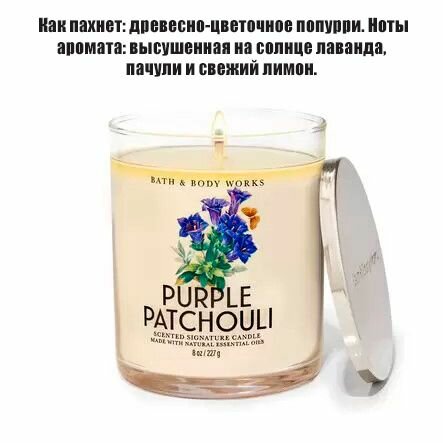 Bath And Body Works ароматическая свеча с одним фитилем Purple Patchouli (227грамм)