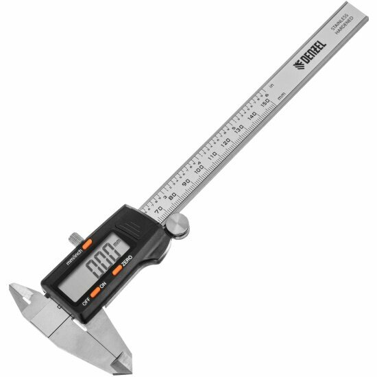 Штангенциркуль Denzel , 150 мм, электронный, с глубиномером, 31613