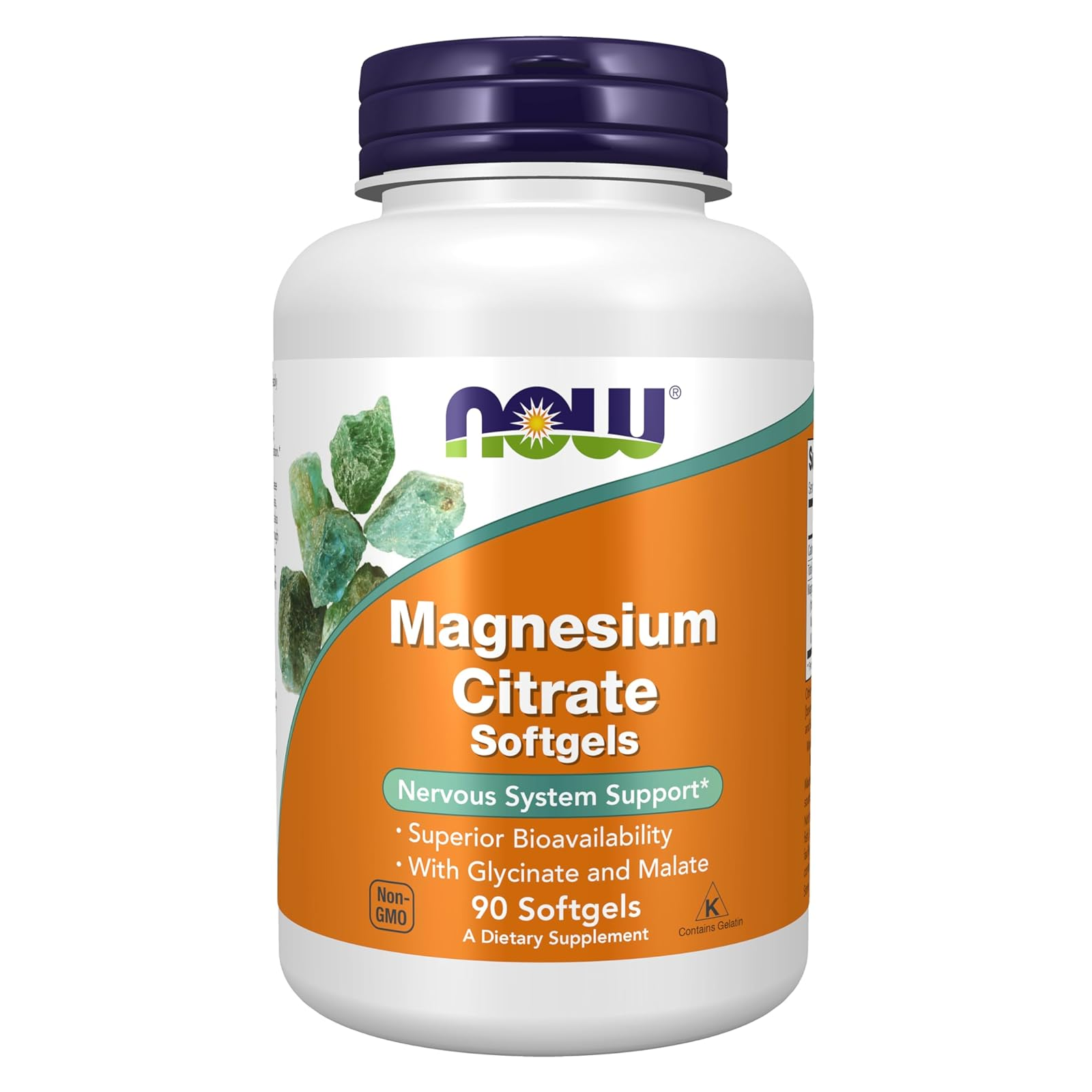 Капсулы NOW Magnesium Citrate, 220 г, 220 мл, 400 мг, 90 шт.