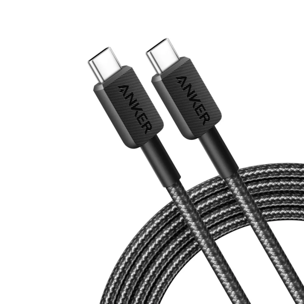 Кабель Anker 322 Type-C - Type-C 1.8м 60W (A81F6) Черный