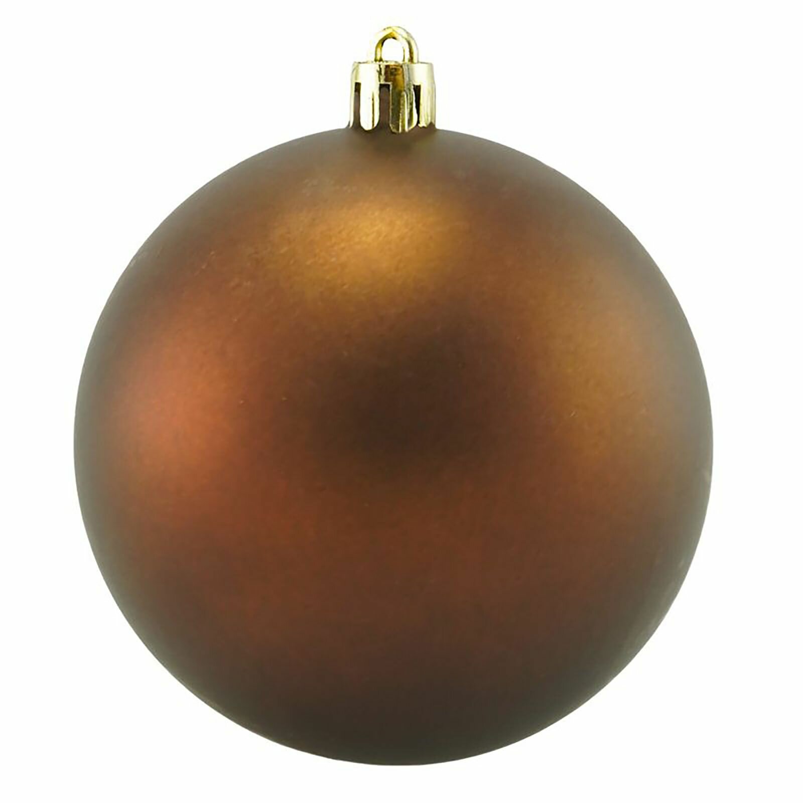 Новогодние шары Шоколад (матовый) / 8 см / 4 шт. / Веселый праздник