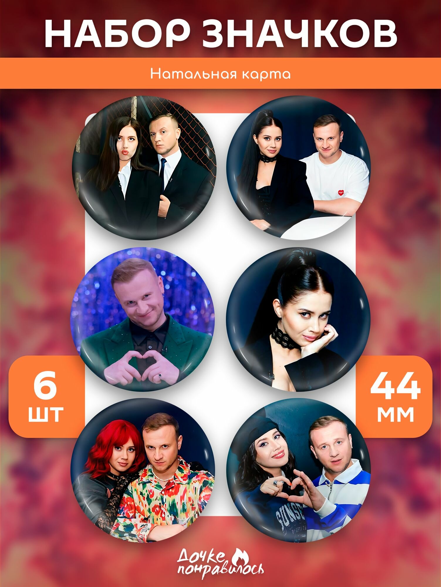 Значки на рюкзак Натальная карта шоу