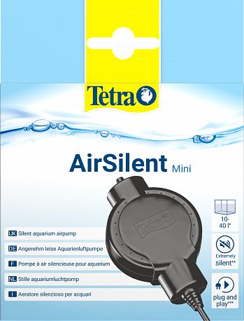 Tetra AirSilent Mini Тихий компрессор для аквариума, черный от 10 до 40л, 1,6 Вт