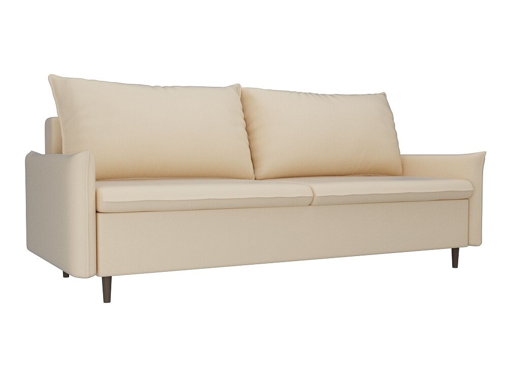 Прямой диван Хьюстон Бежевый Экокожа, еврокнижка, 220х100х90 см, с ящиком для белья