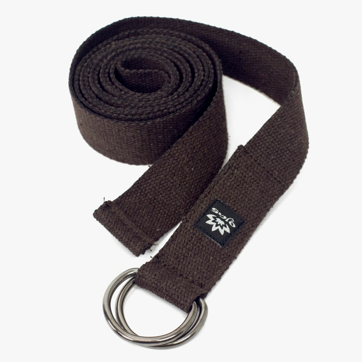 Ремень с кольцами для йоги OJAS Natural 240х4 см, хлопок, тренировочный ремень для йоги и растяжки