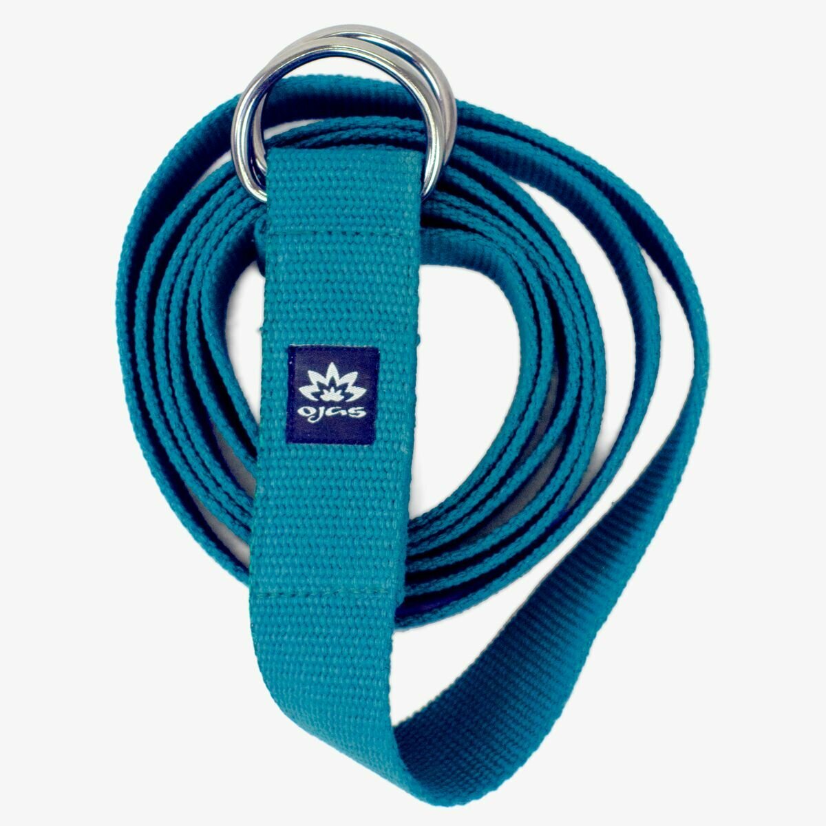 Ремень с кольцами для йоги OJAS Natural 300х4 см, хлопок, тренировочный ремень для йоги и растяжки