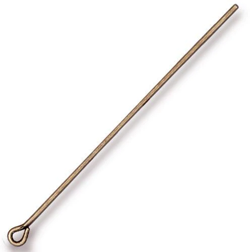 Пины с ушком, 55х0.723мм, TierraCast, базовый материал - латунь, бронзовые с чернением, 40 шт.