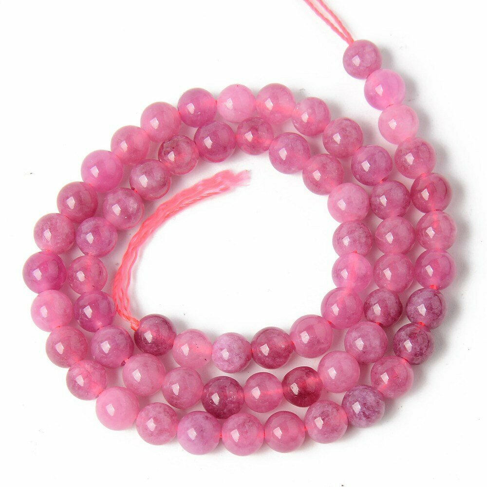 Бусины каменные, турмалин (имитация), 6-7мм, 58 шт, низка