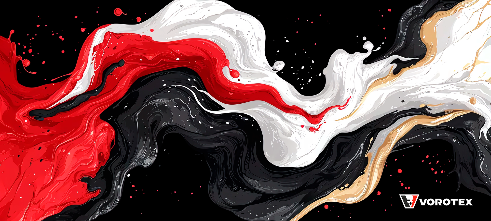 Игровой коврик для компьютерной мыши VOROTEX 900х400х4мм, черный/белый/красный