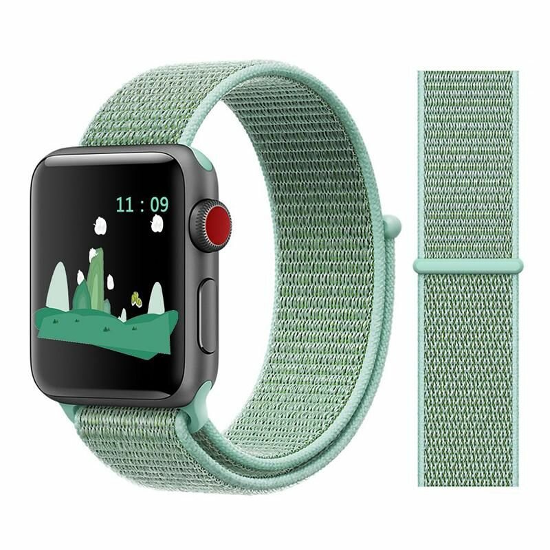 Нейлоновый ремешок для Apple Watch 38 / 40 / 41 mm Sport Loop Light Green