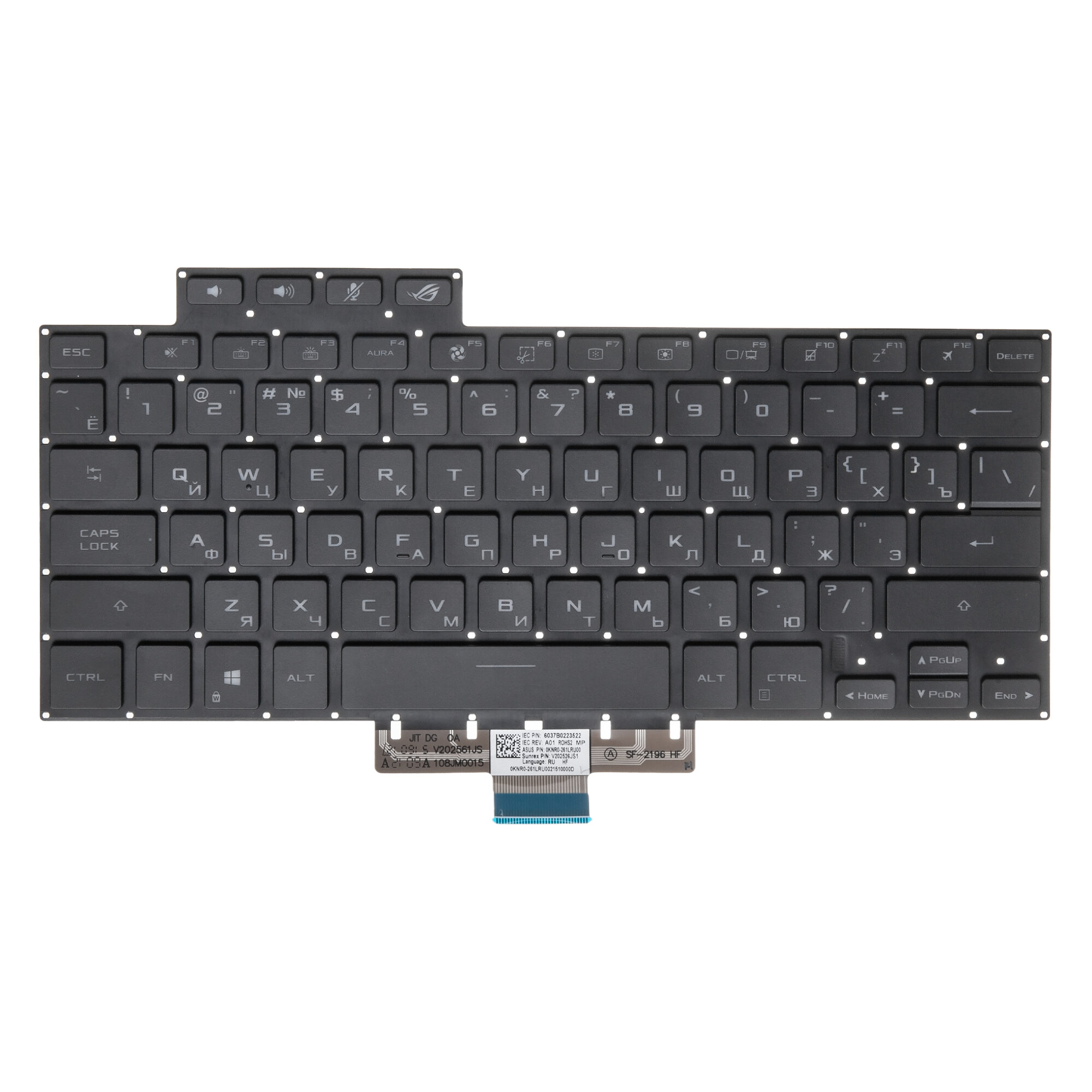 Клавиатура с подсветкой для ноутбука Asus ROG Zephyrus G15 GA503RS / ROG Zephyrus G15 GA503QM / ROG Zephyrus G15 GA503QS / ROG Zephyrus G15 GA503QR / ROG Zephyrus M16 GU603ZM / ROG Zephyrus M16 GU603HM / ROG Zephyrus M16 GU603HE