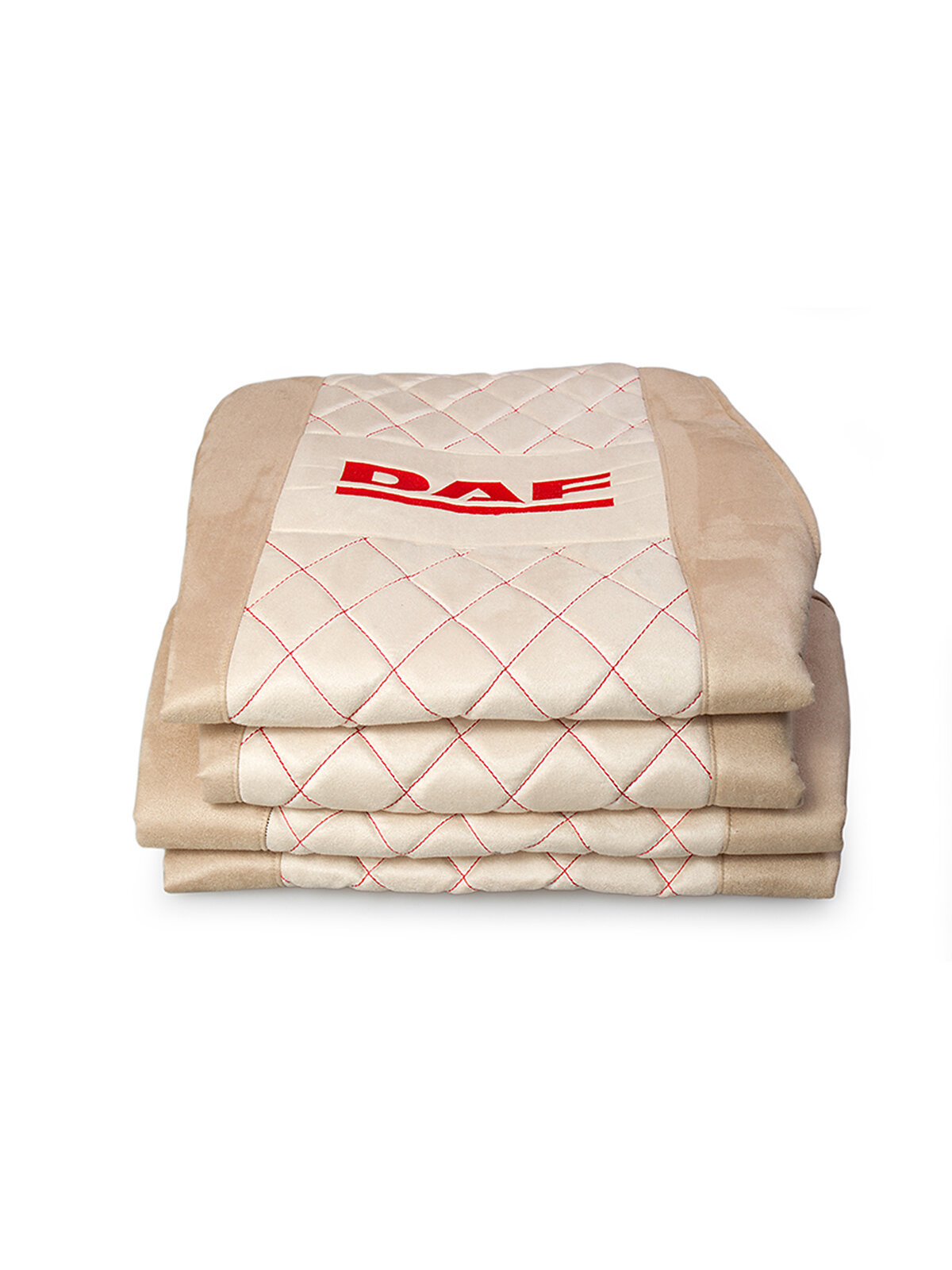 Чехлы на сиденья для грузовиков для DAF XF95/105 (2 ремня; 2 высоких сиденья). Ткань Alicante. Вышивка. Сделано в России. (18631)