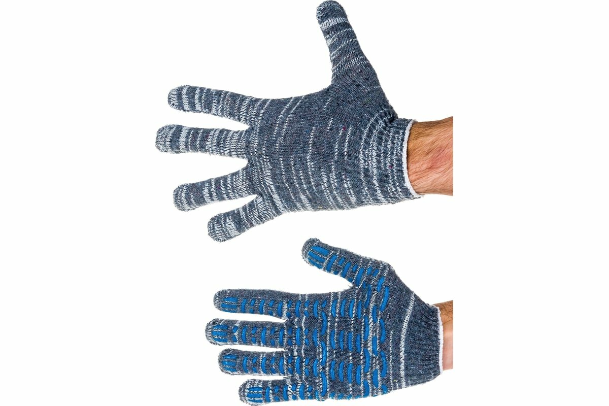 РемоКолор Трек перчатки ПВХ 13 класс вязки 6 ниток меланж 24-2-135 для работ