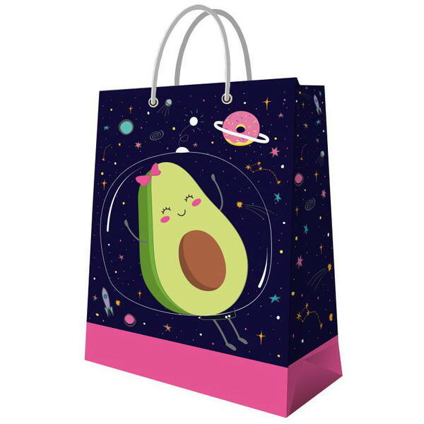 Пакет Авокадо в космосе, подарочный большой 335*406*155 мм