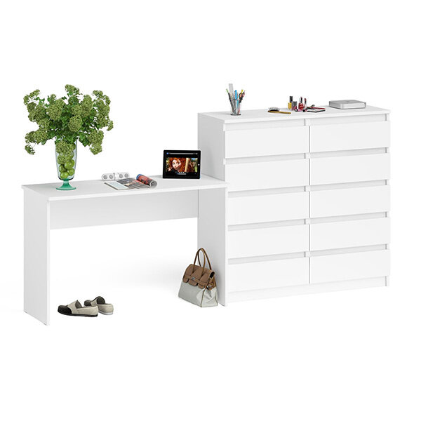 Стол письменный Мори МСП1200.1 + Комод МК1200.10, цвет белый