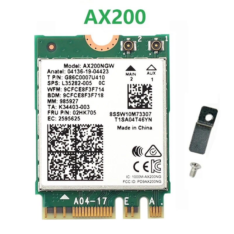 Беспроводная сетевая карта Wi-Fi 6 AX200 для M.2 Bluetooth 5.2