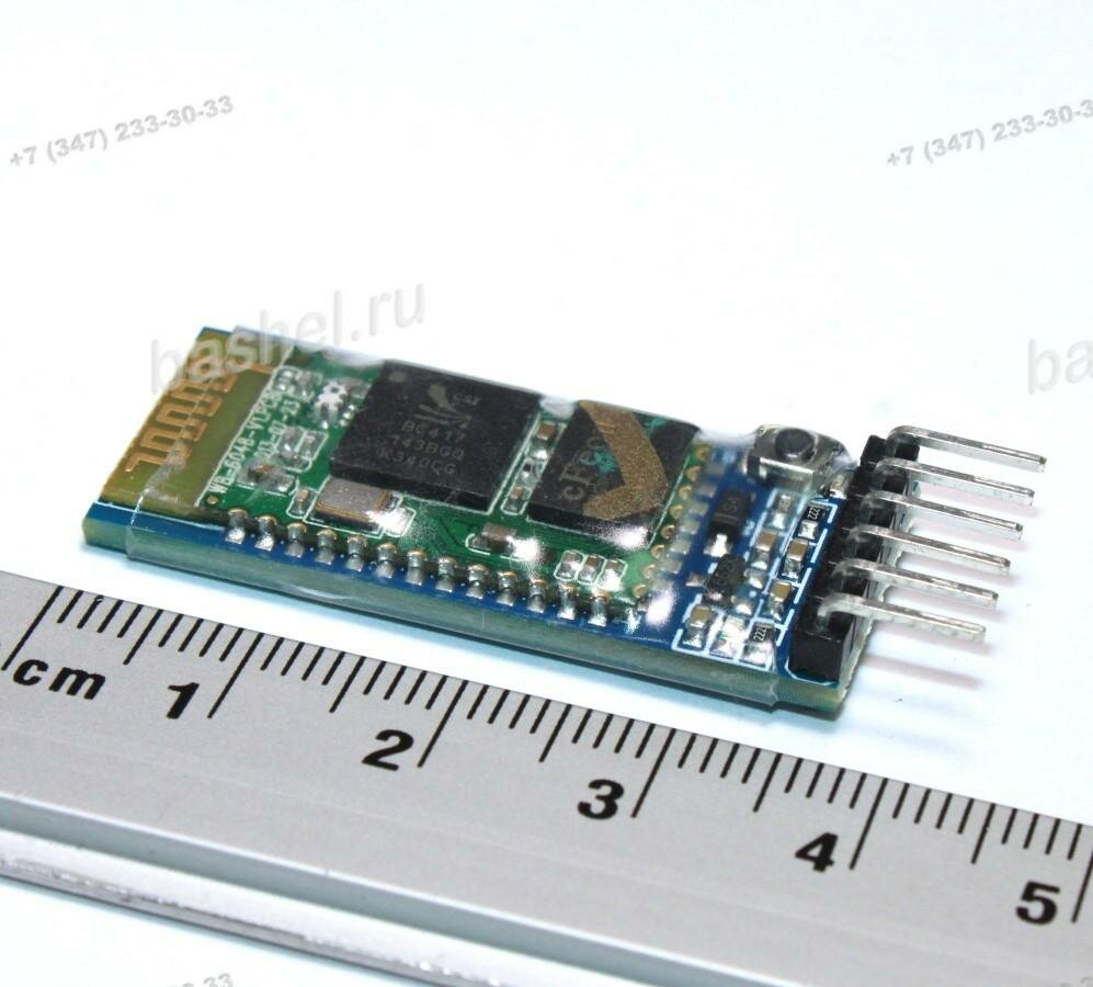 HC-05, Bluetooth модуль, (Контроллер: BC417, UART, Uпит.=5VDC, протокол: v2.0+EDR, скорость: 9600, режимы: Ведущий (Mast