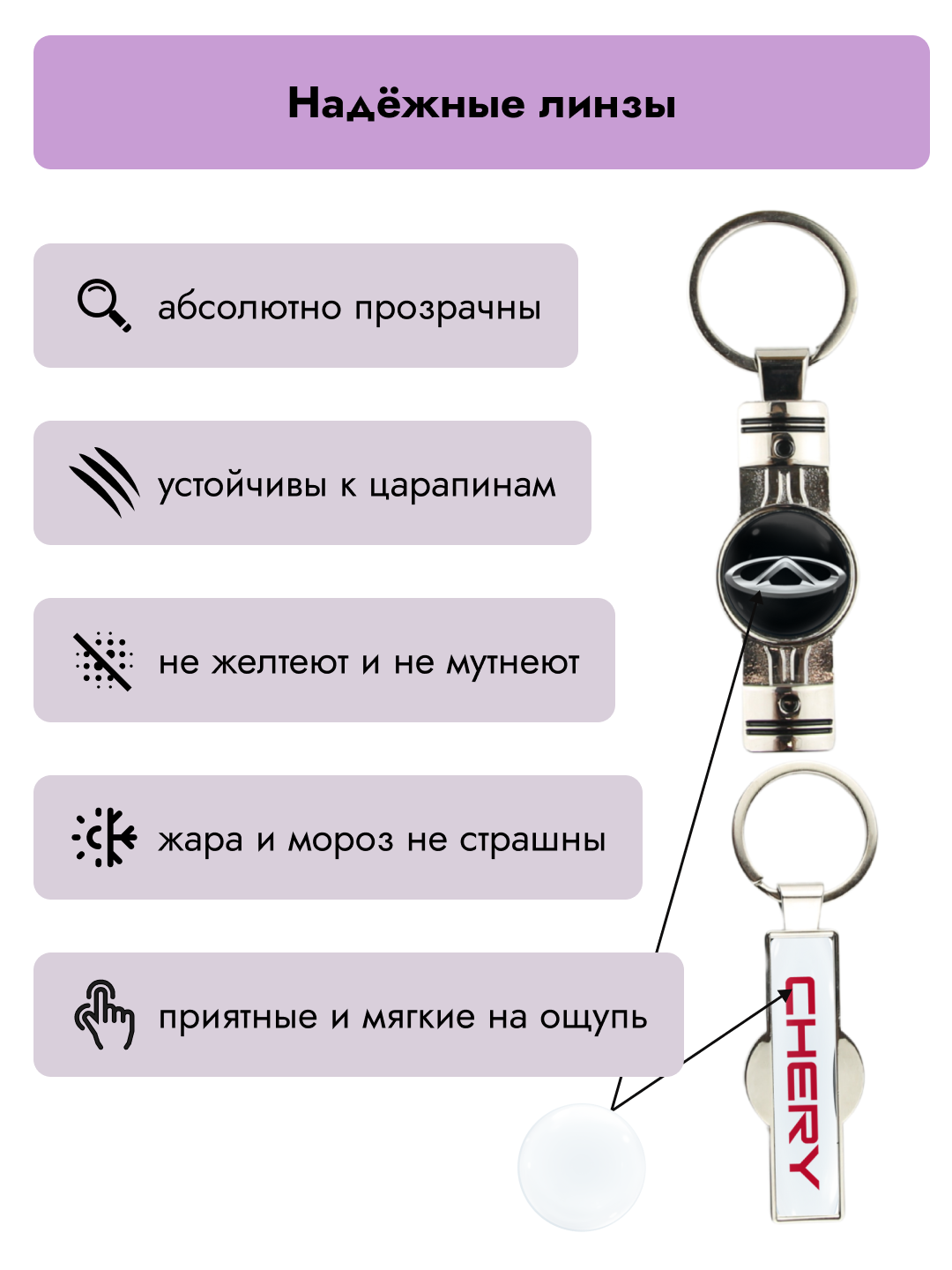 Брелок, белый — фото 1