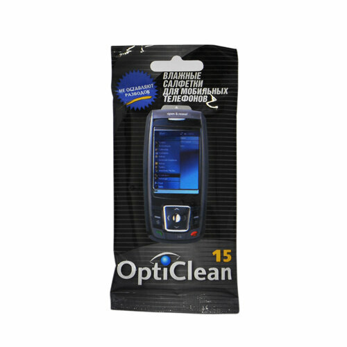 Салфетки влажные OPTI CLEAN очищающие для мобильных телефонов 15шт авангард