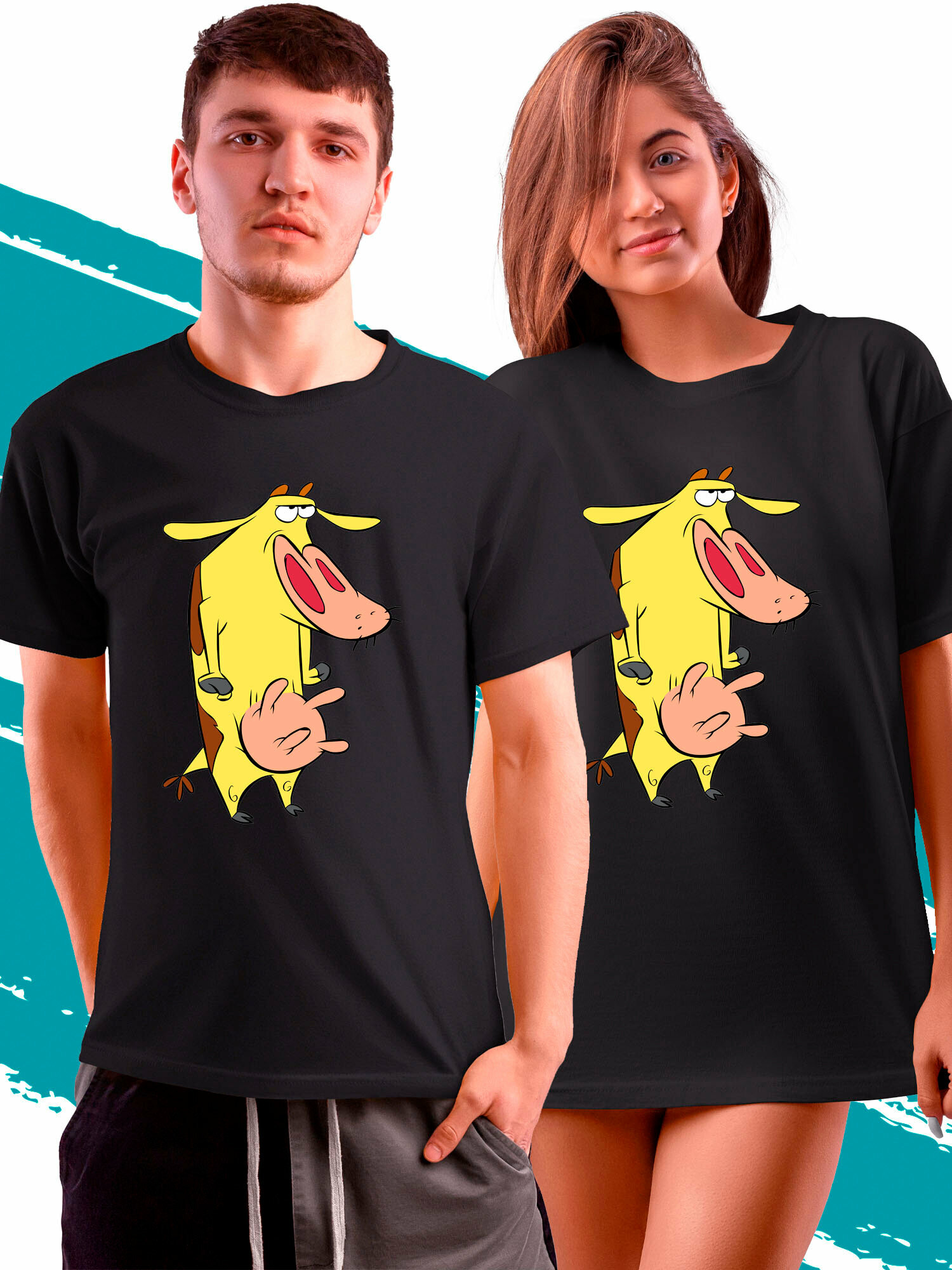 Футболка Корова и петушок Cow and Chicken