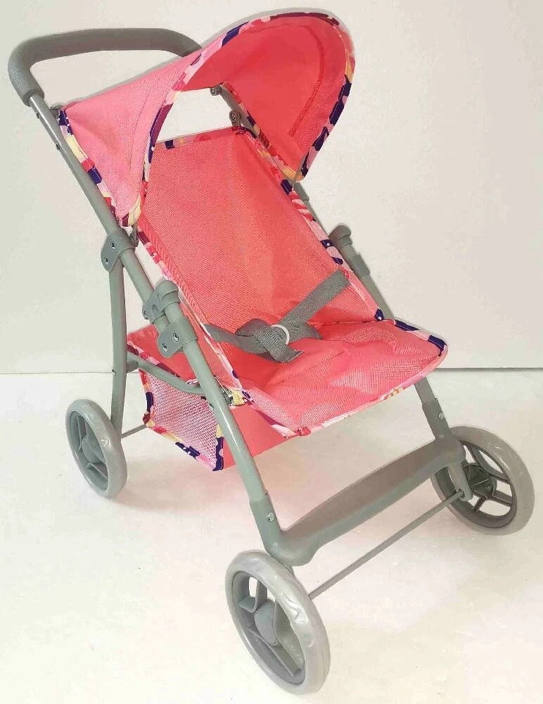 Коляска прогулочная для кукол коралловая 9304В/цвет №3