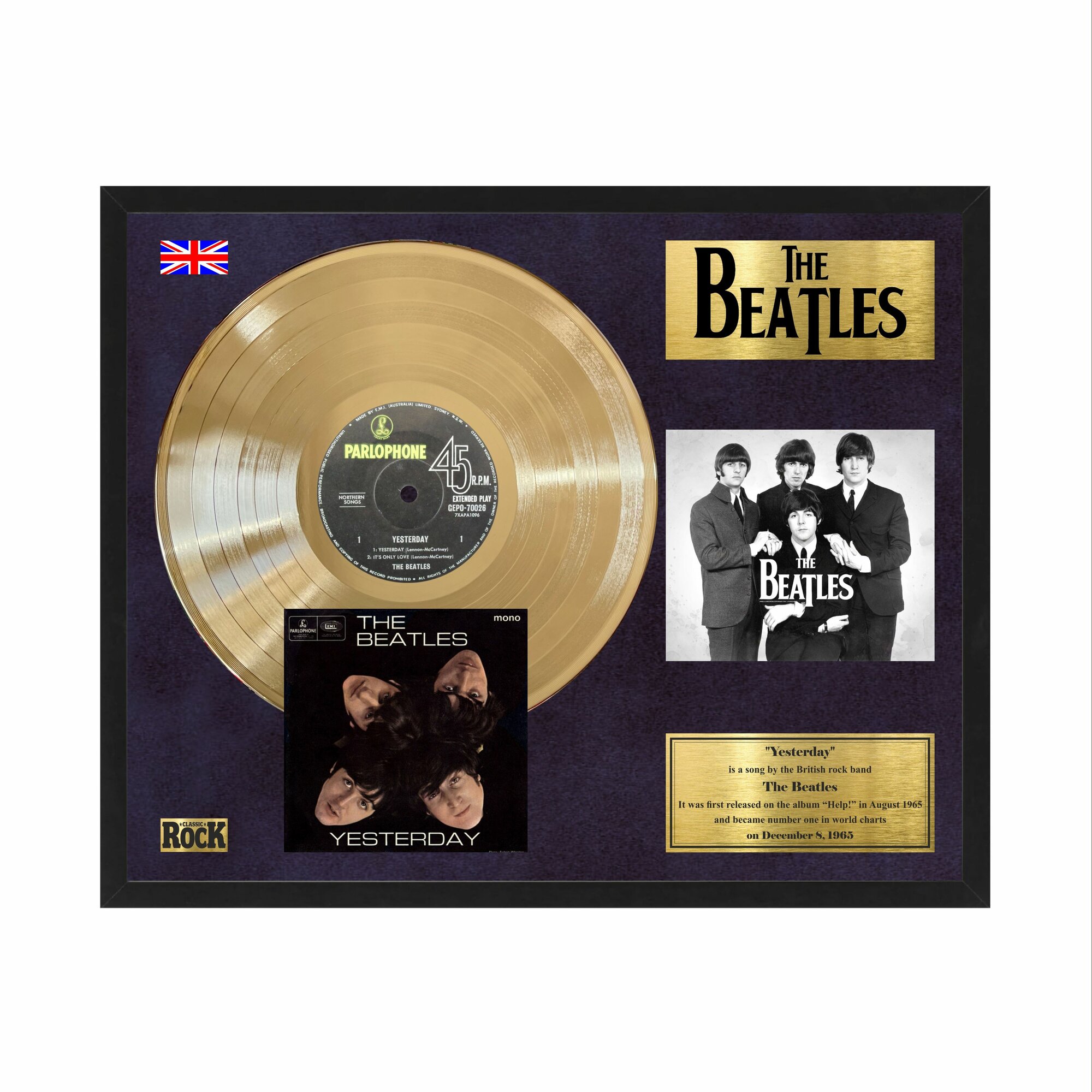 Виниловая пластинка The Beatles в рамке